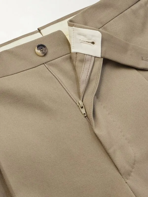 DE PETRILLO Cotton-blend Twill Straight-leg Trousers