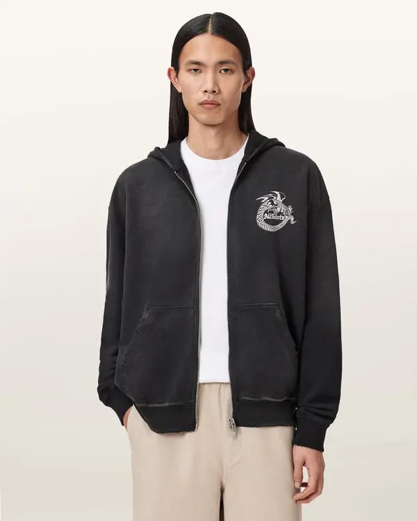 ALLSAINTS Terra Zip Through Hoodie - Black