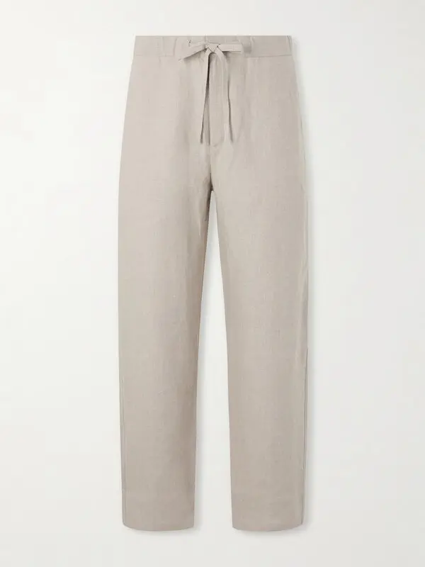 De Bonne Facture Lounge Straight-leg Linen Trousers - Neutrals
