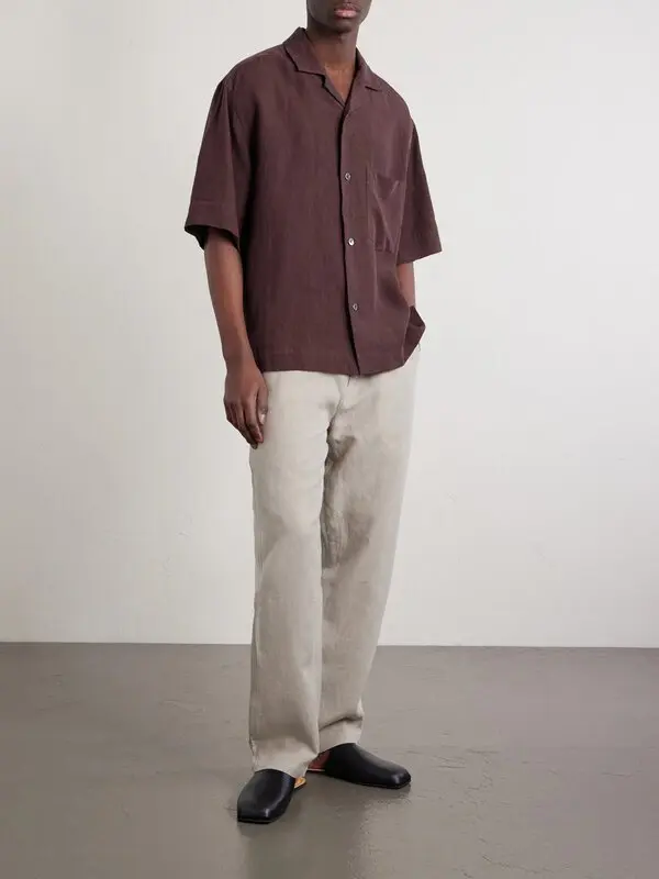 De Bonne Facture Lounge Straight-leg Linen Trousers - Neutrals
