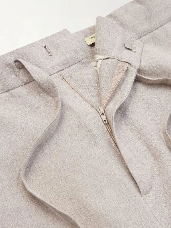 De Bonne Facture Lounge Straight-leg Linen Trousers - Neutrals