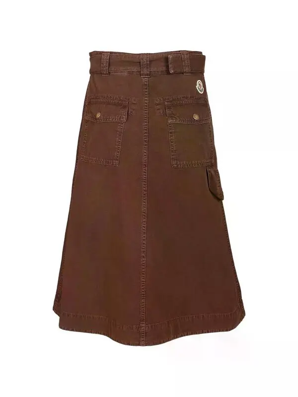 Moncler Midi Skirt With Belt And Button Detail