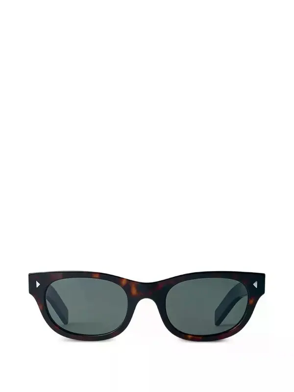 Prada Oval Frame Sunglasses - Brown