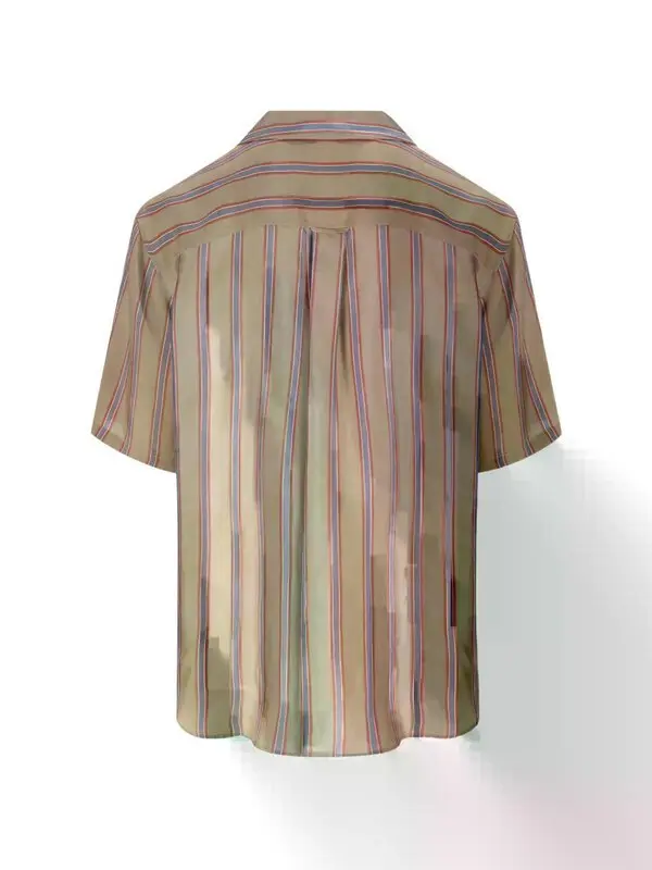 Saint Laurent Striped-pattern Chest-pocket Shirt - Neutrals