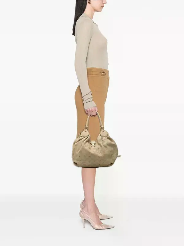 LOUIS VUITTON 2003-2019 Monogram Mahina L Hobo Bag - Brown