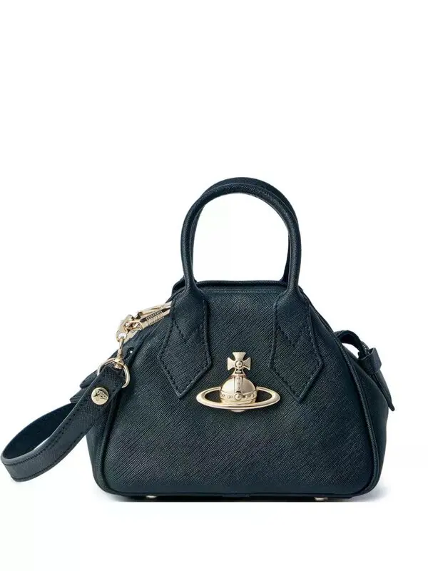 VIVIENNE WESTWOOD Mini Yasmine Top-handle Textured Tote - Black