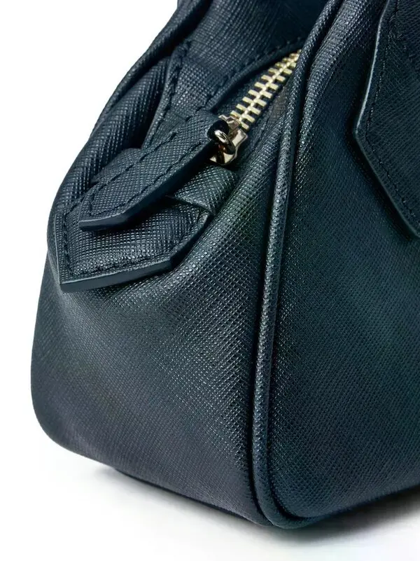 VIVIENNE WESTWOOD Mini Yasmine Top-handle Textured Tote - Black
