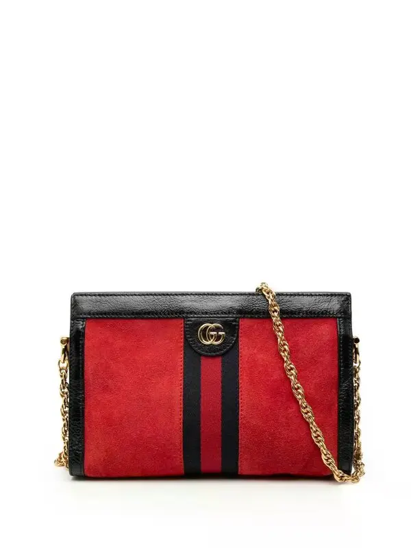 Gucci Small Suede Ophidia Chain Crossbody Bag - Black