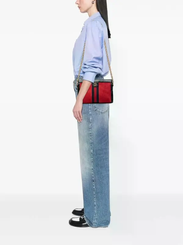 Gucci Small Suede Ophidia Chain Crossbody Bag - Black