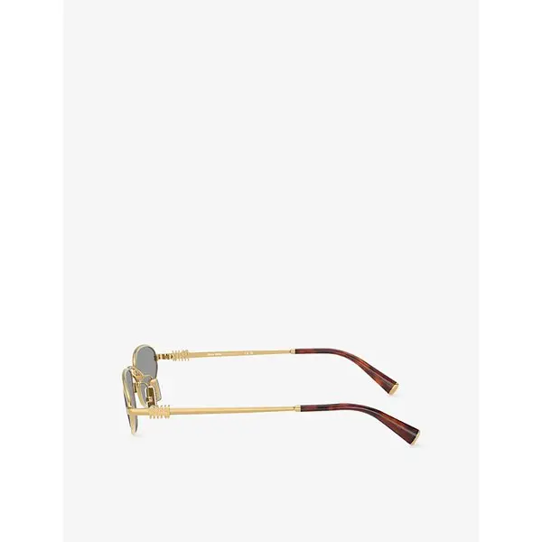 Miu Miu Oval-frame Metal Sunglasses