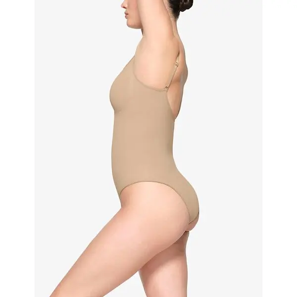 SKIMS Sculpt Ruched Stretch-woven Body - Clay
