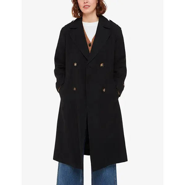 Whistles Riley Belted Woven Trench Coat