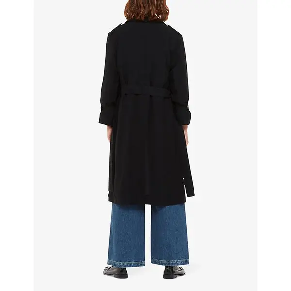 Whistles Riley Belted Woven Trench Coat