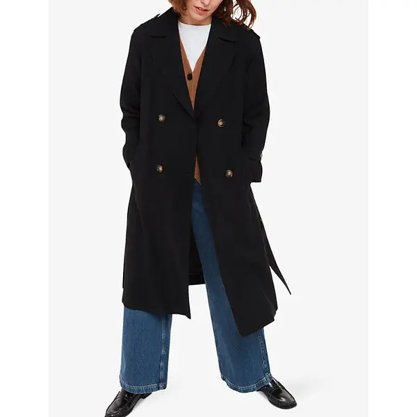 Whistles Riley Belted Woven Trench Coat