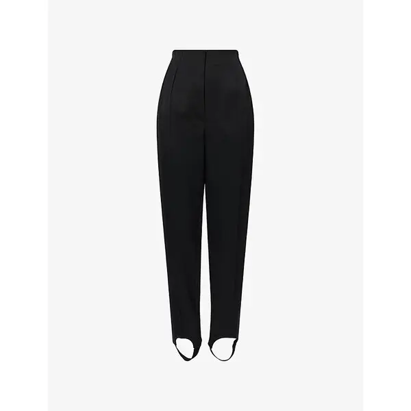 MUGLER Satin-stripe Stirrup Wool Trousers