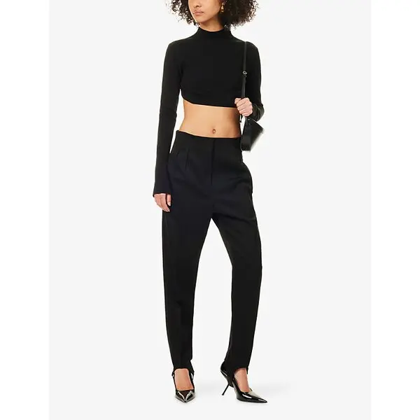 MUGLER Satin-stripe Stirrup Wool Trousers
