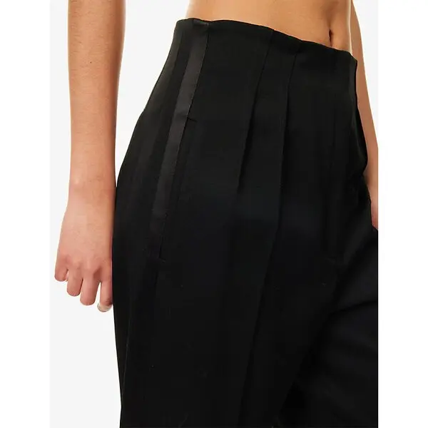MUGLER Satin-stripe Stirrup Wool Trousers
