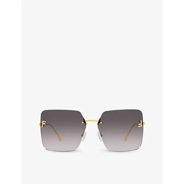 Fendi Square-frame Metal Sunglasses - Black