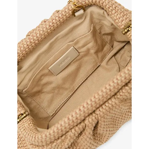 REISS Gia Raffia-effect Clutch Bag