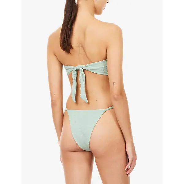 Devon Windsor Metallic Bandeau Bikini Top