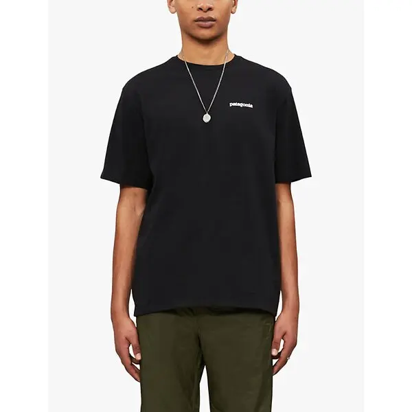 Patagonia Logo-print Cotton-blend T-shirt - Black