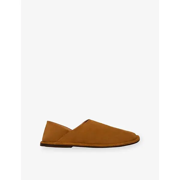 Sandro Suede Slip-on Loafers - Cognac