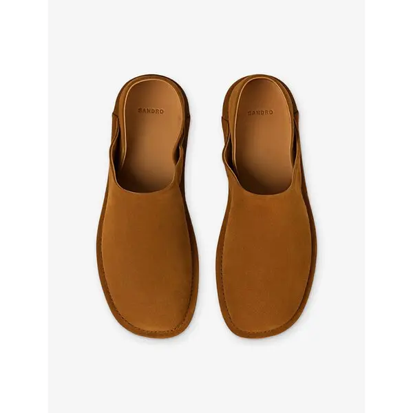 Sandro Suede Slip-on Loafers - Cognac