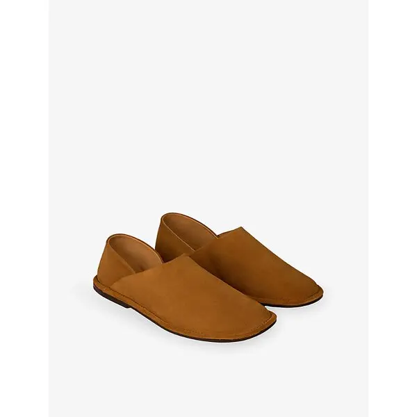 Sandro Suede Slip-on Loafers - Cognac
