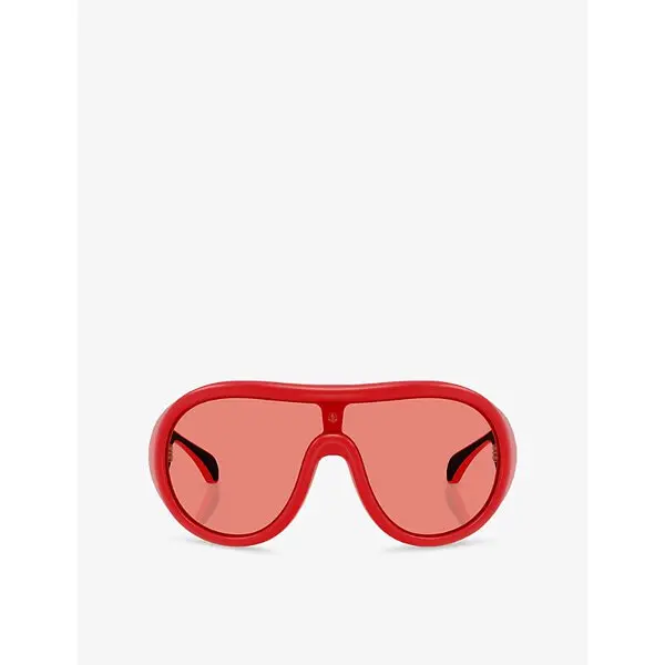 Moncler Me8004 Cloche Pilot-frame Sunglasses - Red