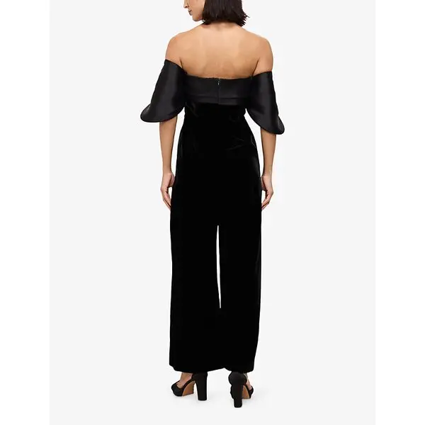 PHASE EIGHT Bardot-neck Velvet Jumpsuit