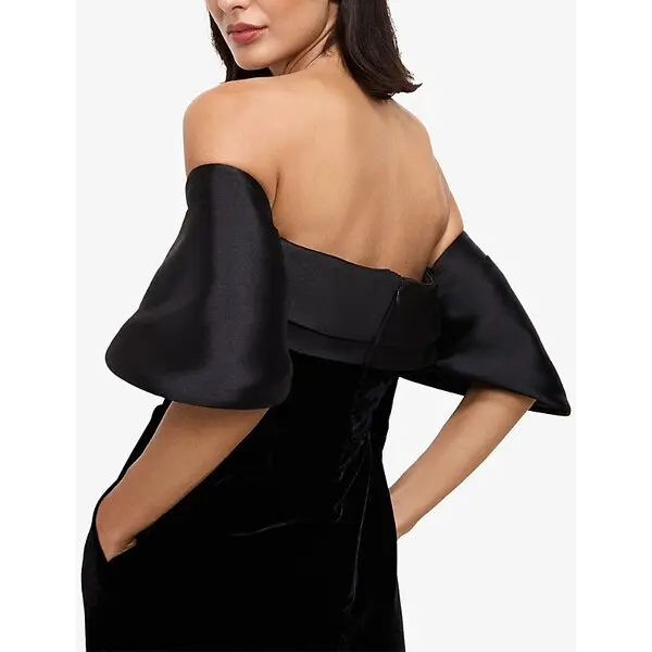 PHASE EIGHT Bardot-neck Velvet Jumpsuit