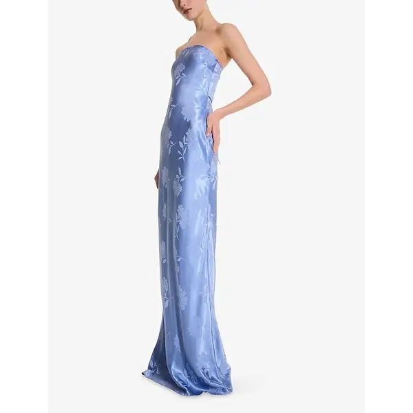 OMNES Amdra Strapless Woven Maxi Dress - Blue