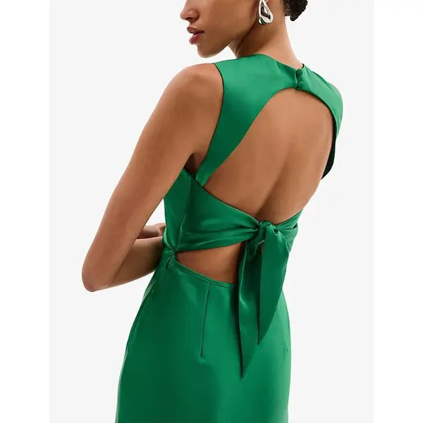 OMNES Nova Tie-back Satin Maxi Dress - Emerald Green