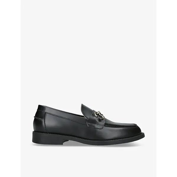 DUKE + DEXTER Wilde Horsebit Leather Penny Loafers - Black