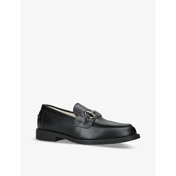 DUKE + DEXTER Wilde Horsebit Leather Penny Loafers - Black