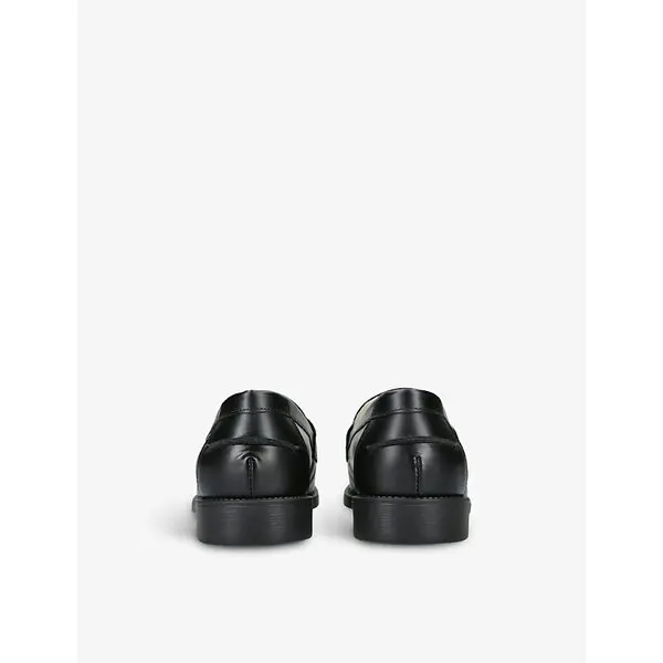DUKE + DEXTER Wilde Horsebit Leather Penny Loafers - Black