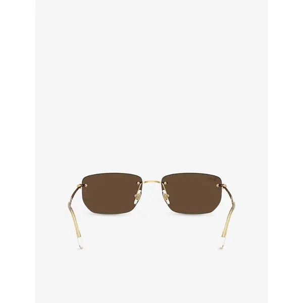 Ray-ban Rb3768 Square-frame Metal Sunglasses - Gold