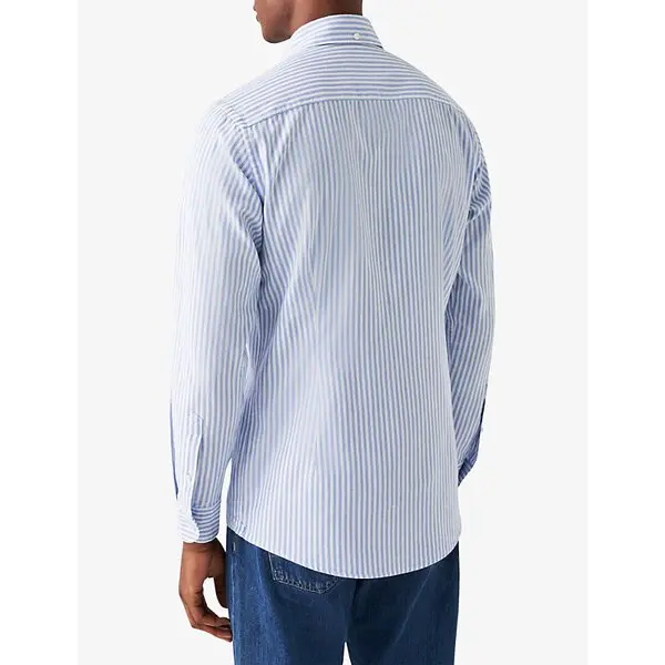 Eton Striped Long-sleeved Slim-fit Cotton Shirt