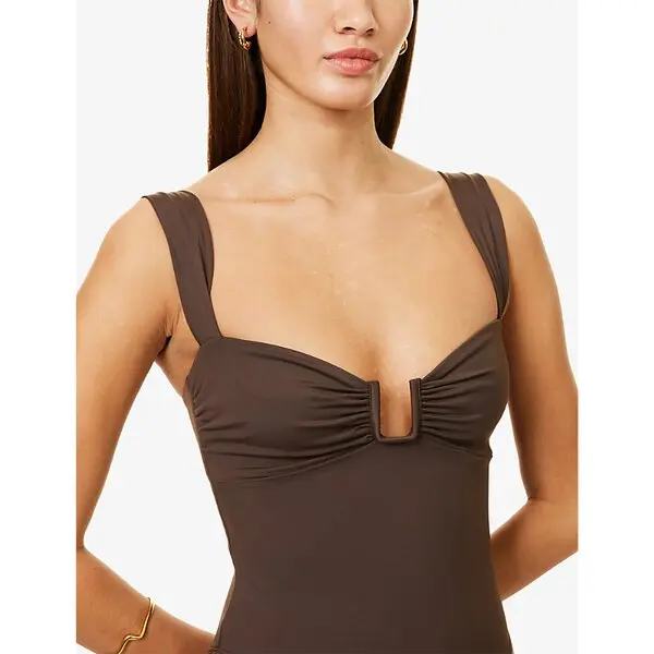 AWAY THAT DAY Cannes Balconette High-leg One-piece - Espresso
