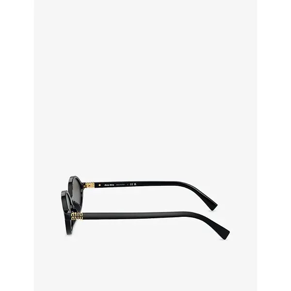 Miu Miu Mu 04zs Oval-frame Sunglasses - Black