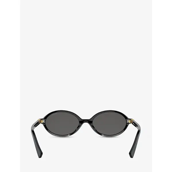 Miu Miu Mu 04zs Oval-frame Sunglasses - Black