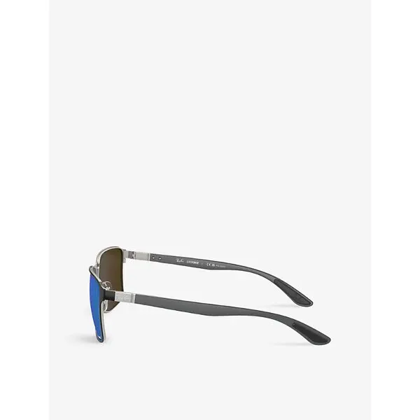 Ray-ban Chromance Square-frame Metal Sunglasses - Black