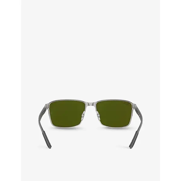 Ray-ban Chromance Square-frame Metal Sunglasses - Black