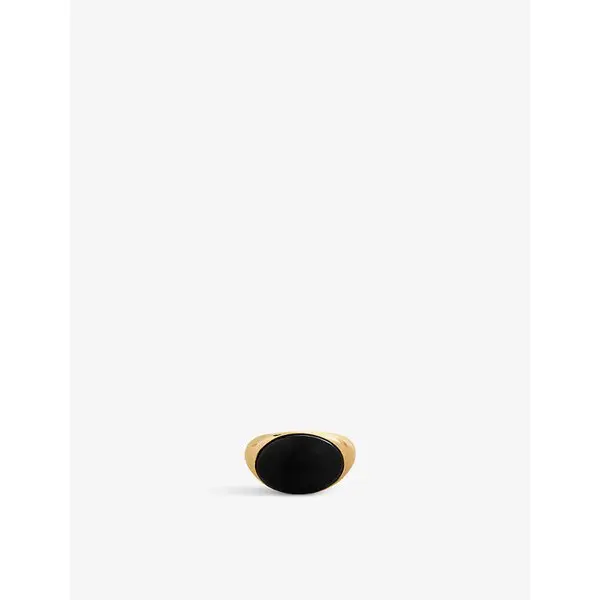 Monica Vinader X Kate Young 18ct Yellow Gold-plated Vermeil Sterling Silver And Onyx Ring - Black
