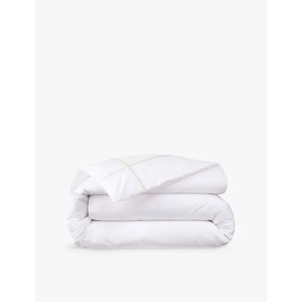 YVES DELORME Athena Bourdon-stitch Pima-cotton Duvet Cover - Dune