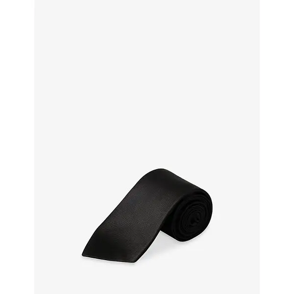 Eton Textured Silk Neck Tie - Black