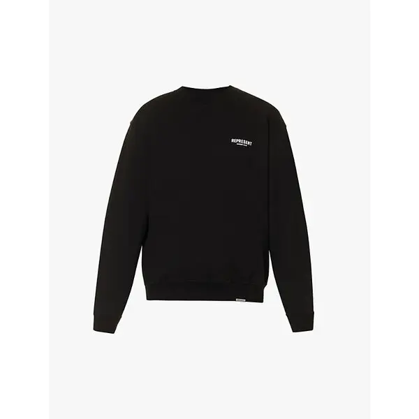 REPRESENT Owners' Club Graphic-print Cotton-jersey Sweatshirt - Black