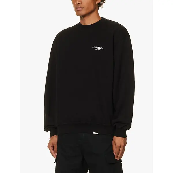 REPRESENT Owners' Club Graphic-print Cotton-jersey Sweatshirt - Black