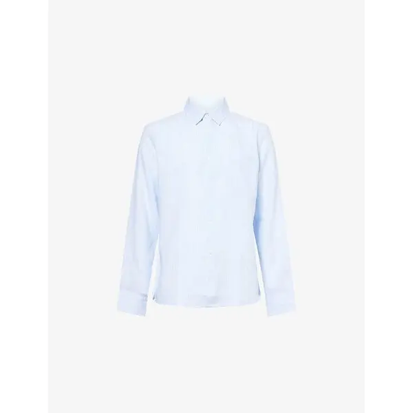 Derek Rose Malibu Pinstripe Linen Shirt