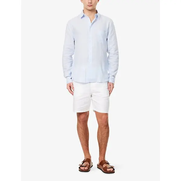 Derek Rose Malibu Pinstripe Linen Shirt